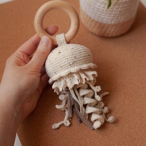 Jellyfish Baby Rattle Crochet Pattern, Ocean Sea Сreatures, Boho Gift ...