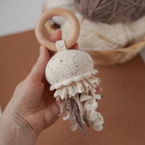 Jellyfish Baby Rattle Crochet Pattern, Ocean Sea Сreatures, Boho Gift ...
