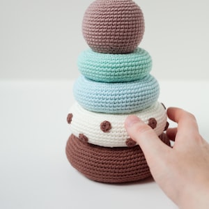 Stacking Tower Crochet Pattern, Soft Ring Toy English Instruction for ...
