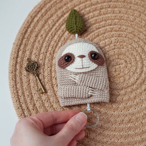 Sloth Key Cover Crochet Pattern PDF, Cozy Amigurumi Animal Key Holder ...