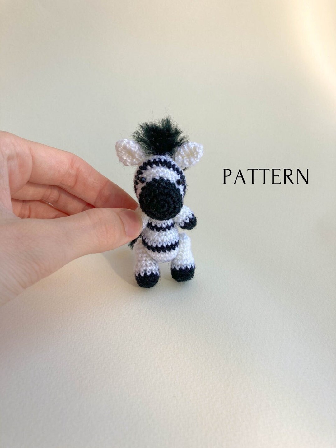 Zebra Mini Crochet Toy Pattern, Mini Amigurumi Zebra Pattern, Crochet ...