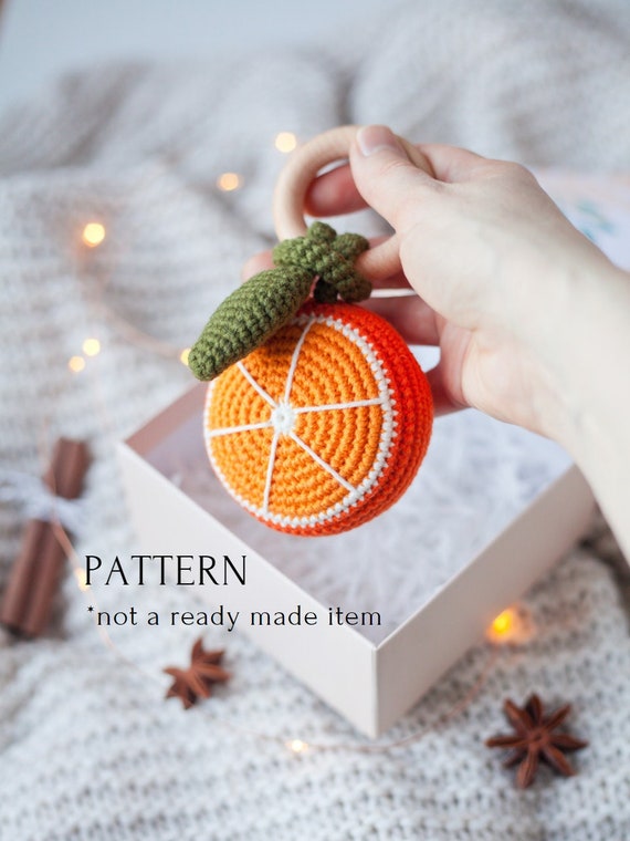 Orange Baby Rattle PDF Crochet Pattern for Beginners Tropical | Etsy