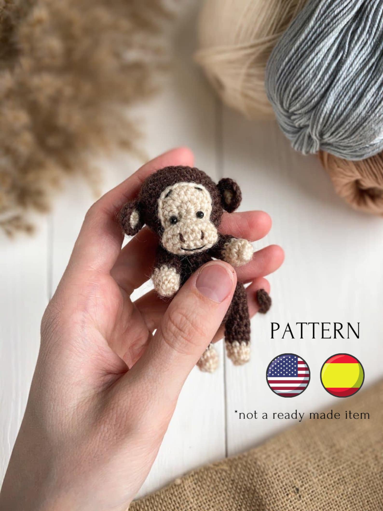 Monkey Crochet Toy Pattern Amigurumi Mini Monkey Pattern - Etsy