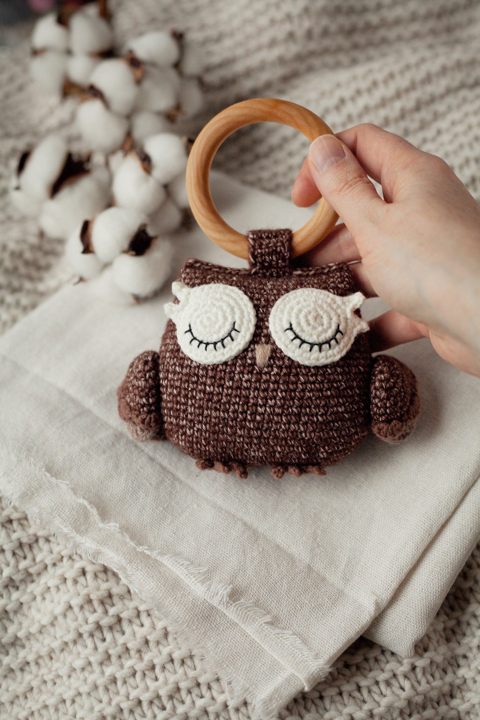 Owl Baby Rattle Crochet Pattern, Woodland Forest Bird, Gift for Baby ...