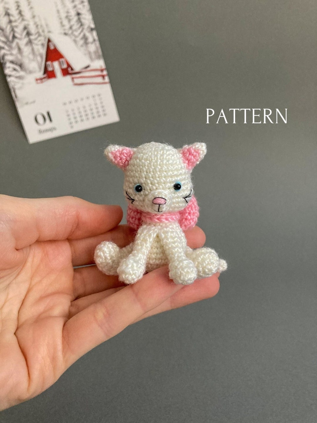 White Kitty Crochet Toy Pattern, Amigurumi Mini Kitty Cat Pattern ...