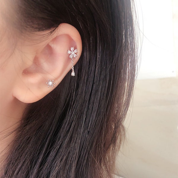 Flower Helix Earring - Etsy