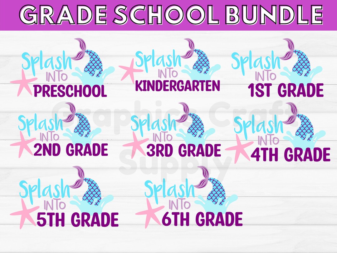 Back to School Clipart, Grade School Bundle, First Day of School Svg ...