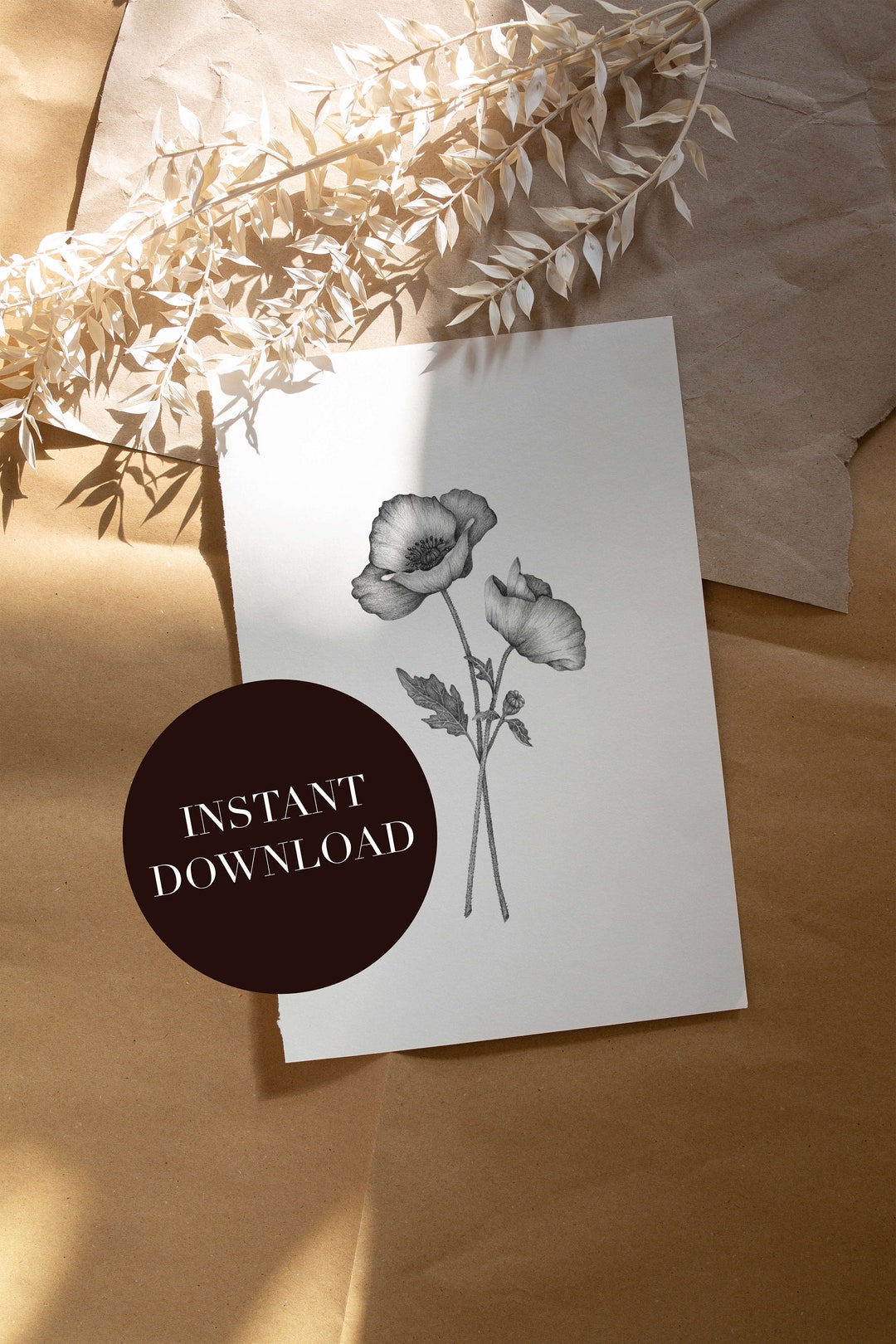Poppy Print | Digital Fine Art | Anzac Day Art | Flora Print-out ...
