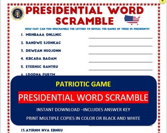 Patriotic Word Scramble - Etsy