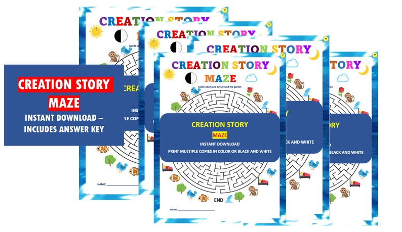 Creation Story Maze: Fun Activity for Kids and Adults (PDF Download) - Etsy