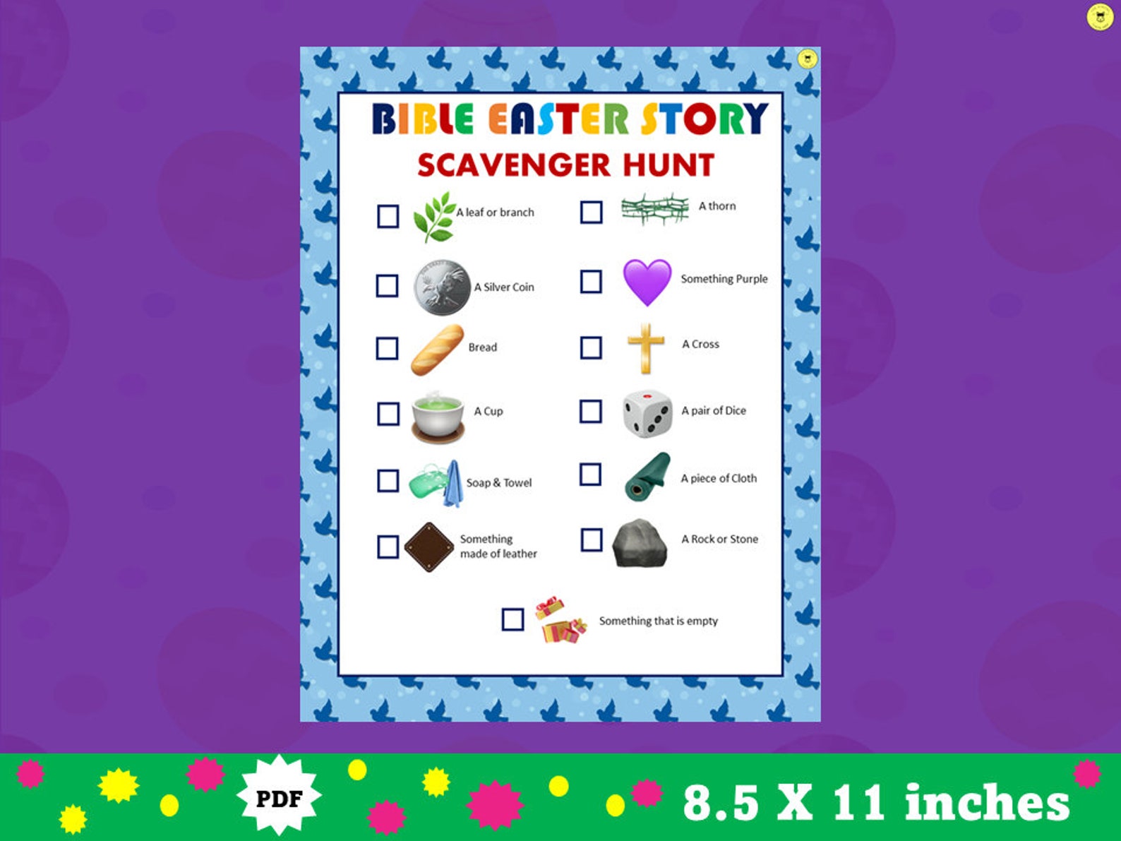 Bible Easter Story Scavenger Hunt | Scavenger Hunt Printable | Instant ...