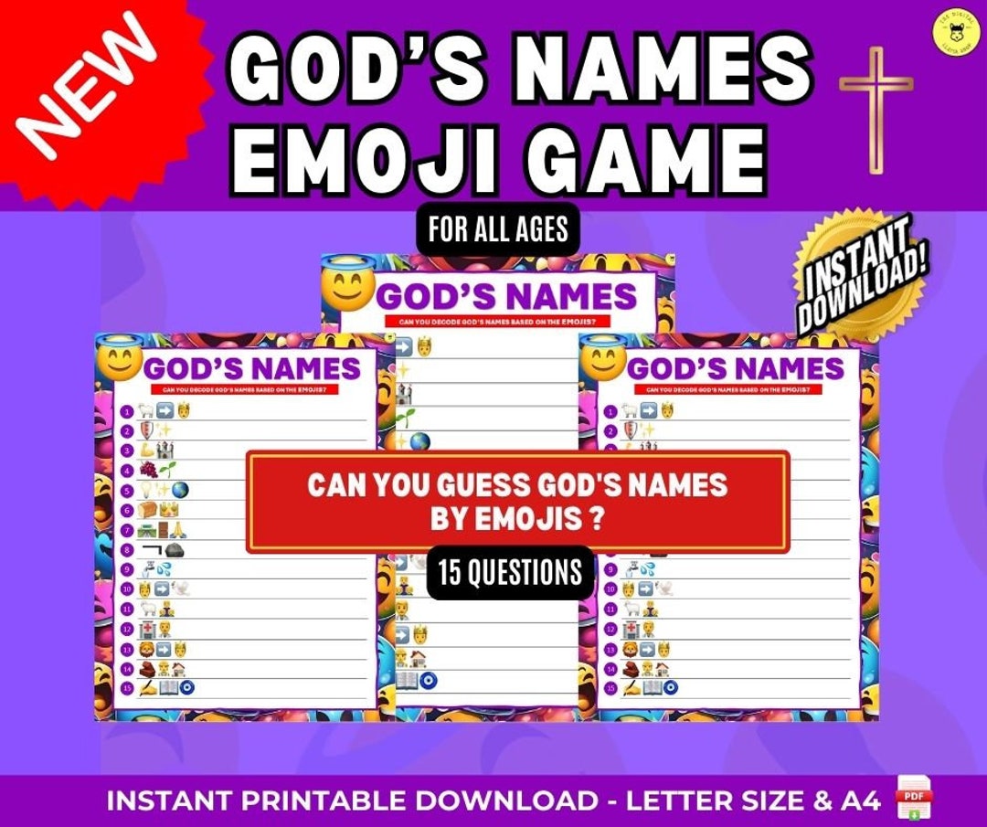 Bible God's Names Emoji Game Printable | God's Names From the Bible ...