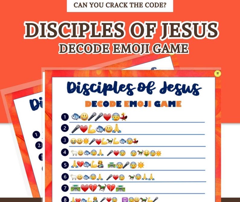 Disciples of Jesus Emoji Decode Game: Fun Printable Activity (PDF) - Etsy