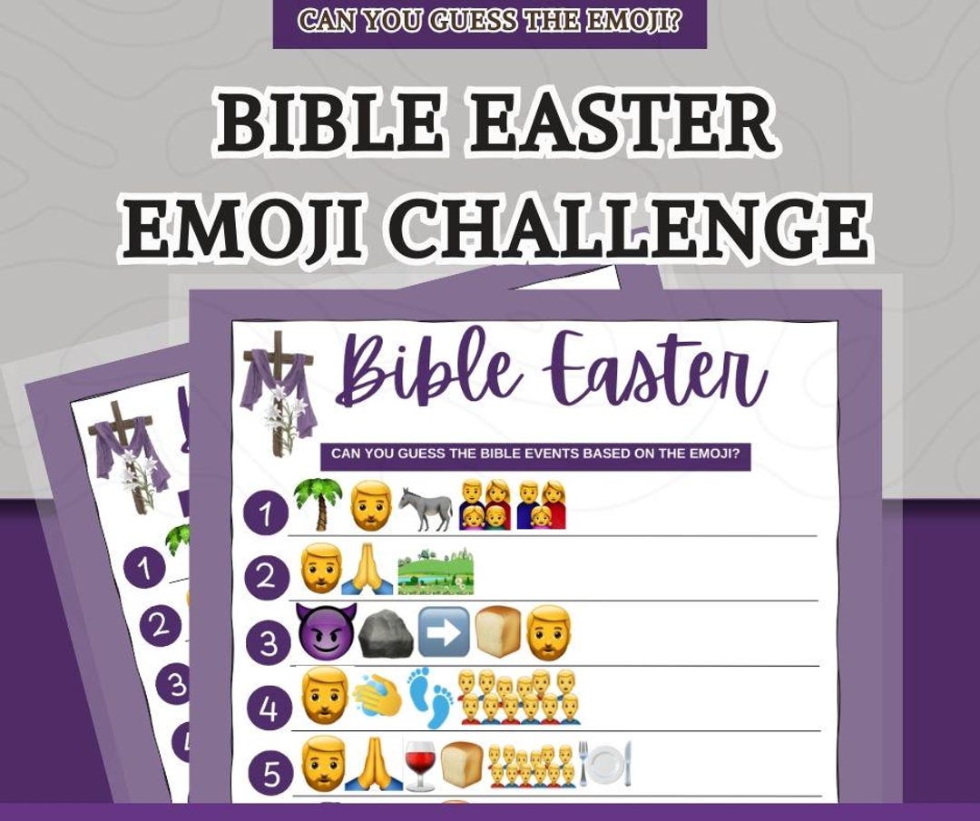 Bible Easter Emoji Game Printable | Easter Bible Quiz |church and Bible ...