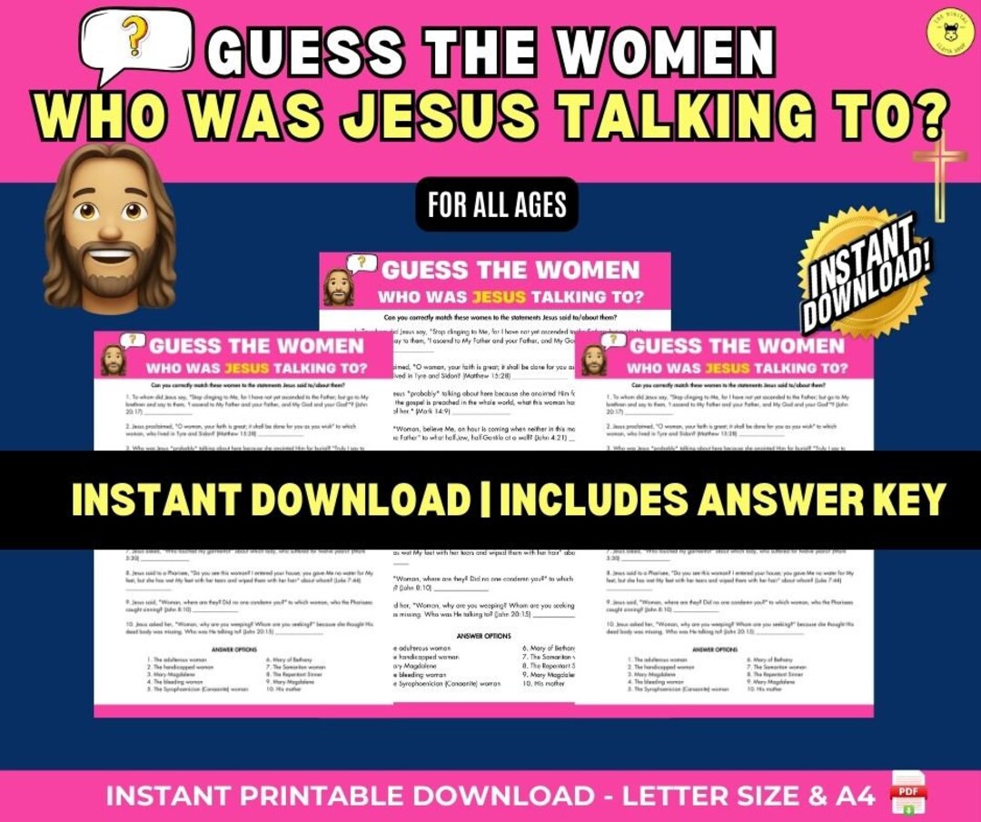 Bible Trivia | Guess the Women | Who Was Jesus Talking To? Game ...