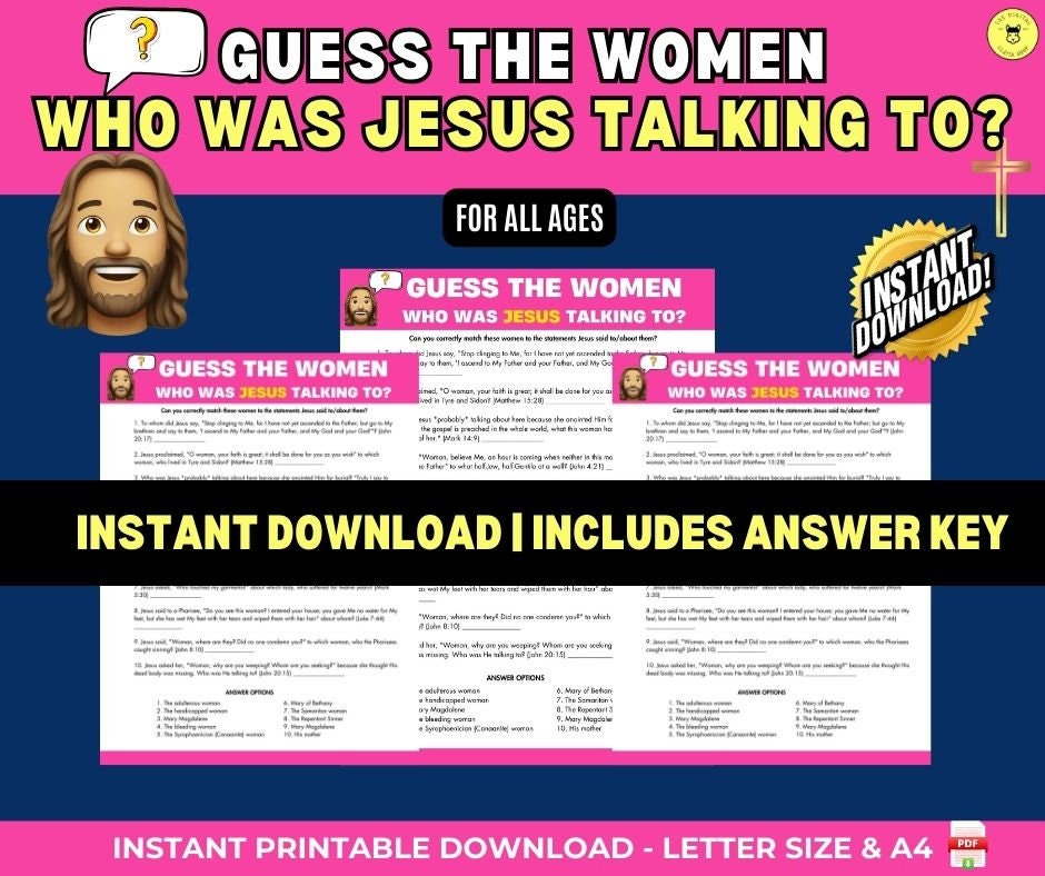 Bible Trivia | Guess the Women | Who Was Jesus Talking To? Game ...