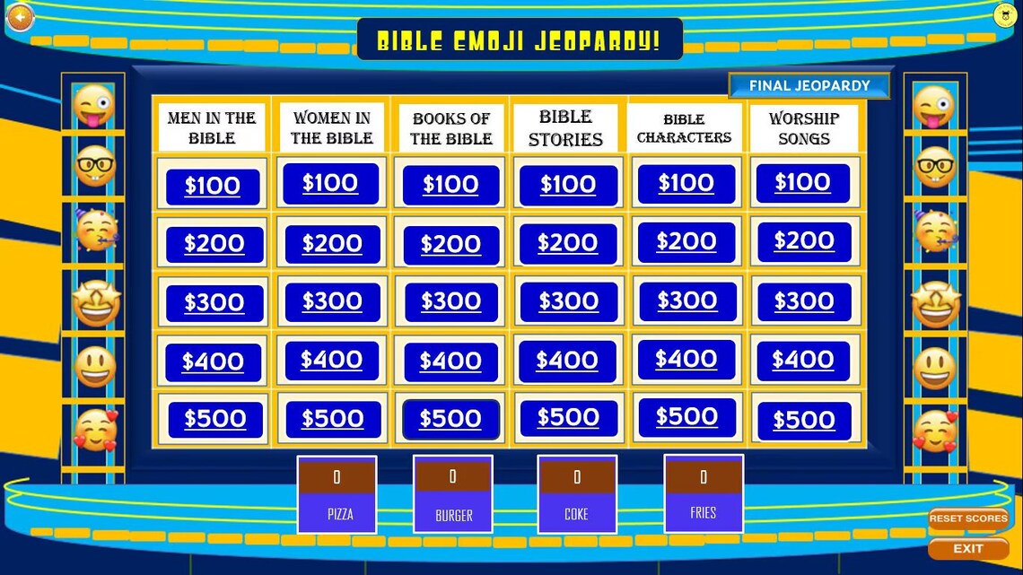 Bible Emoji Jeopardy Game: Zoom Activity for Kids & Adults (instant ...