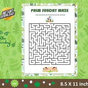 Palm Sunday Maze bible Palm Sunday Maze Game Printable Instant Download ...