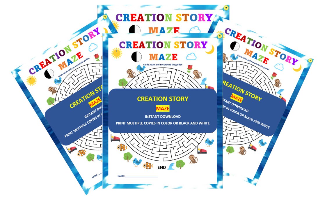 Creation Story Maze: Fun Activity for Kids and Adults (PDF Download) - Etsy