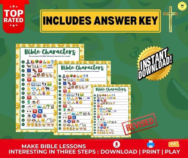Bible Characters Emoji Game: Church Activity (instant Download) - Etsy