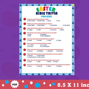 Bible Easter Trivia for Kids | Easter Printable | Instant Download ...