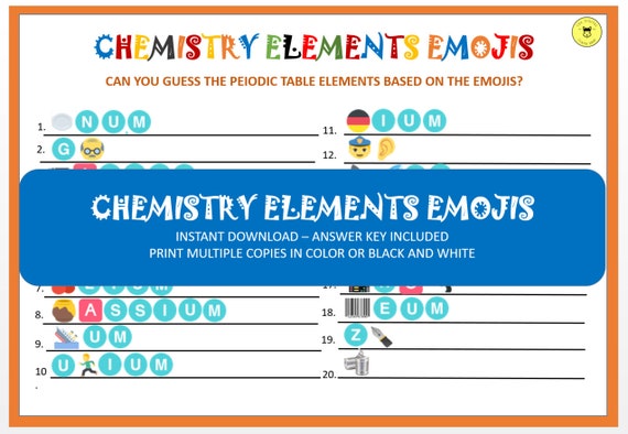 Chemistry Periodic Table Emoji Game Chemistry Game Instant - Etsy