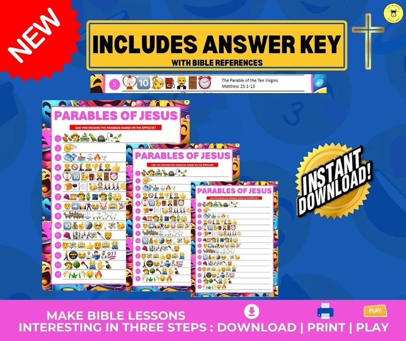 Bible Parables Emoji Game: Church Study Activity (instant Download) - Etsy