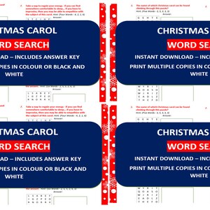 Christmas Carol Word Search | Christmas Carols Trivia Quiz | Church ...