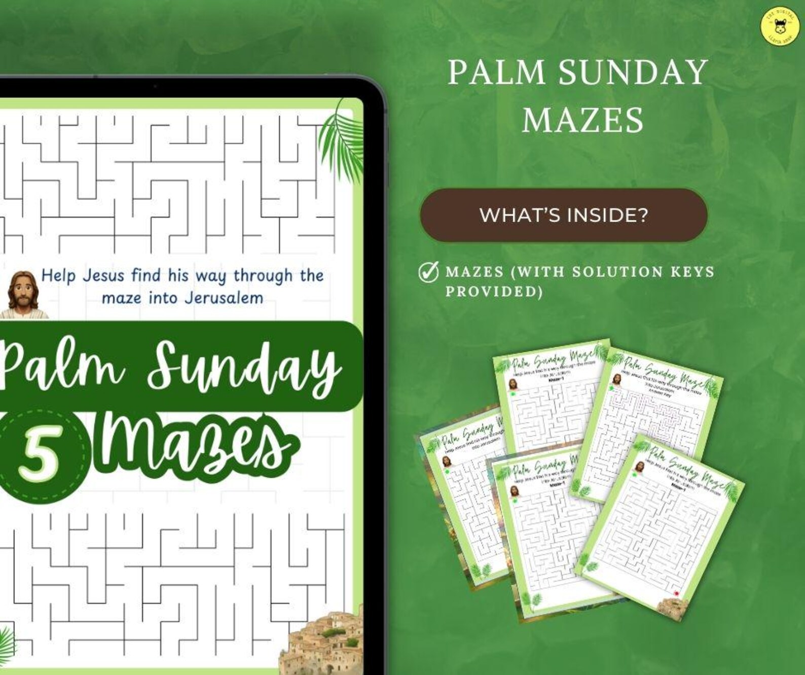 Palm Sunday Maze |bible Palm Sunday Maze Game Printable | Instant ...