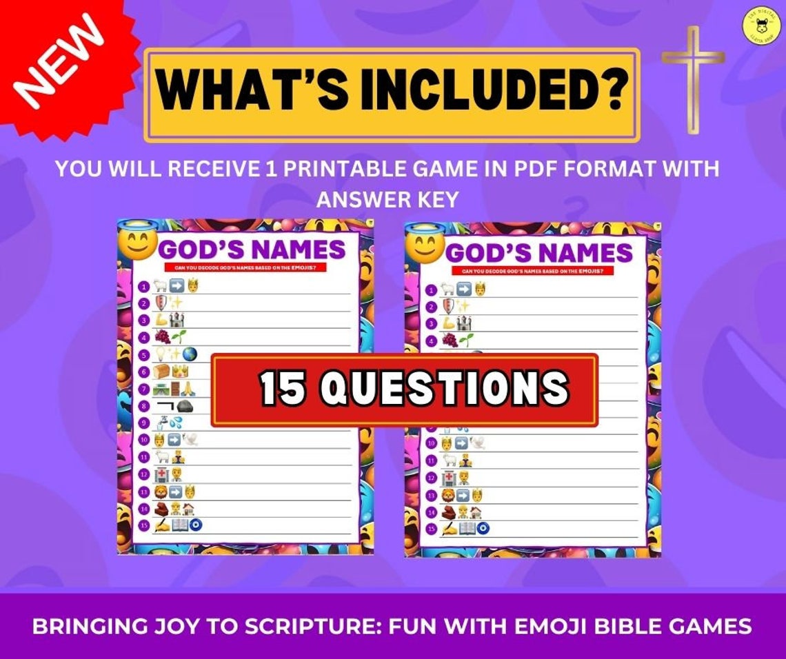 Bible God's Names Emoji Game Printable | God's Names From the Bible ...