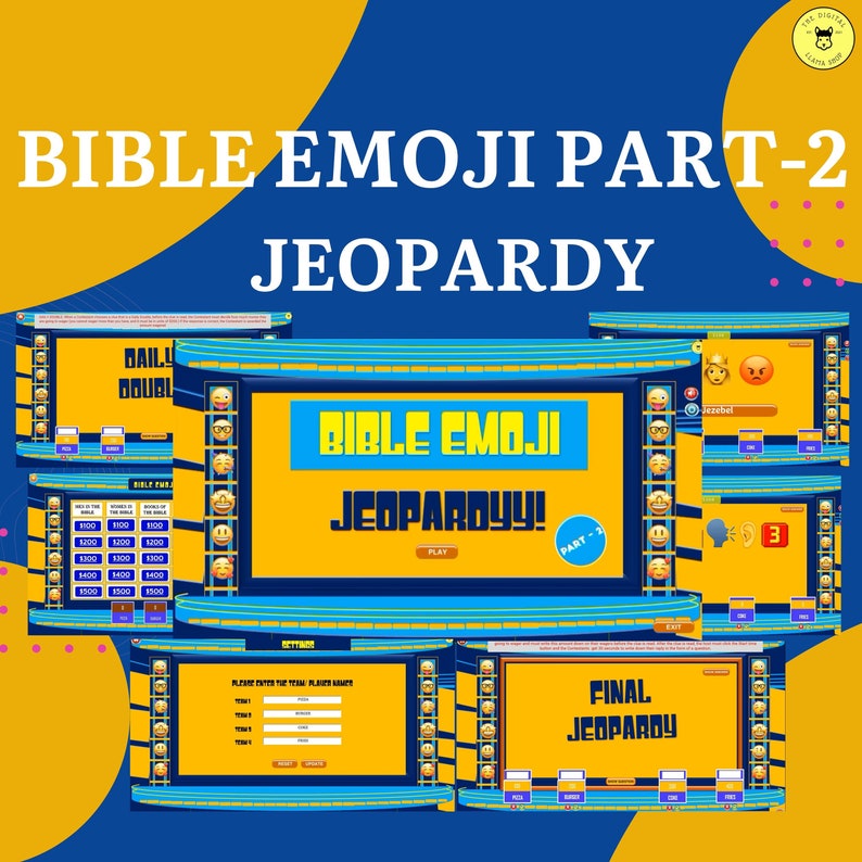 Bible Emoji Jeopardy Game: Zoom Activity for Kids & Adults (instant ...