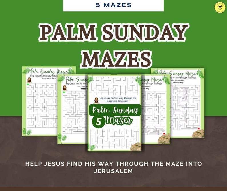Palm Sunday Maze |bible Palm Sunday Maze Game Printable | Instant ...