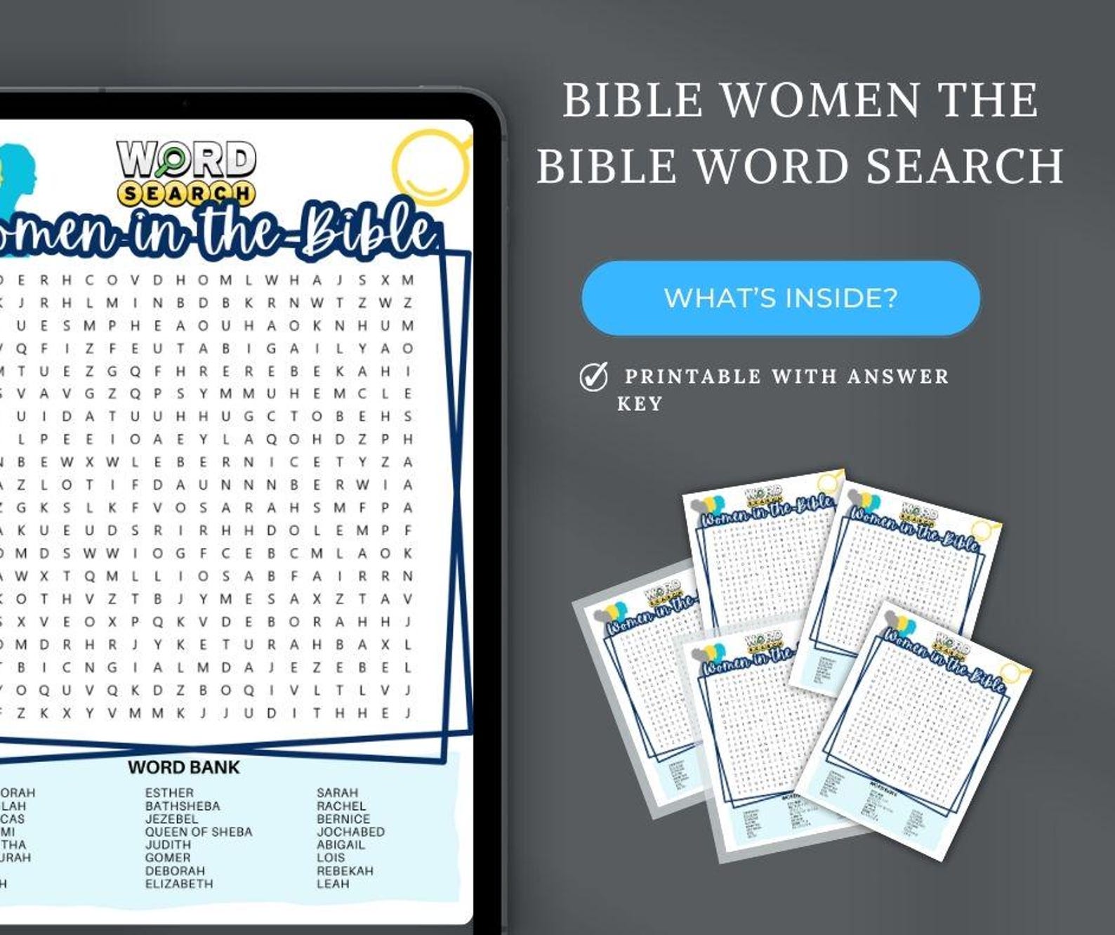 Women in the Bible Word Search |bible Women Game Printable | Sunday ...