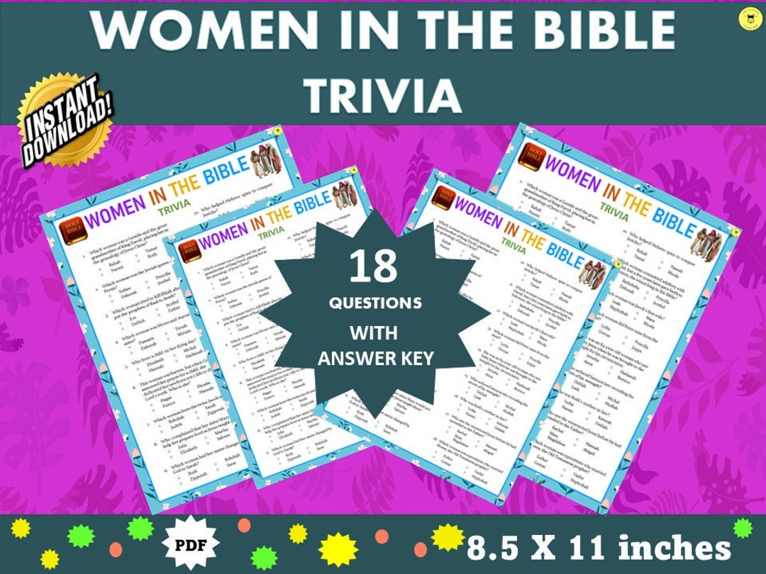 Women in the Bible Trivia Game Printable | Women of the Bible Quiz ...