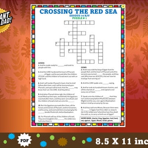 Bible Crossword Puzzle | Crossing the Red Sea Crossword Puzzle | Bible ...
