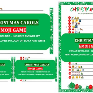 Christmas Carols Emoji Game: Printable Quiz (instant Download) - Etsy