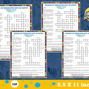 Exodus of Israelites Crossword Puzzle: Bible Study Activity (instant ...