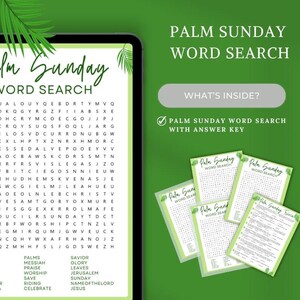 Palm Sunday Word Search |bible Palm Sunday Game Printable | Instant ...