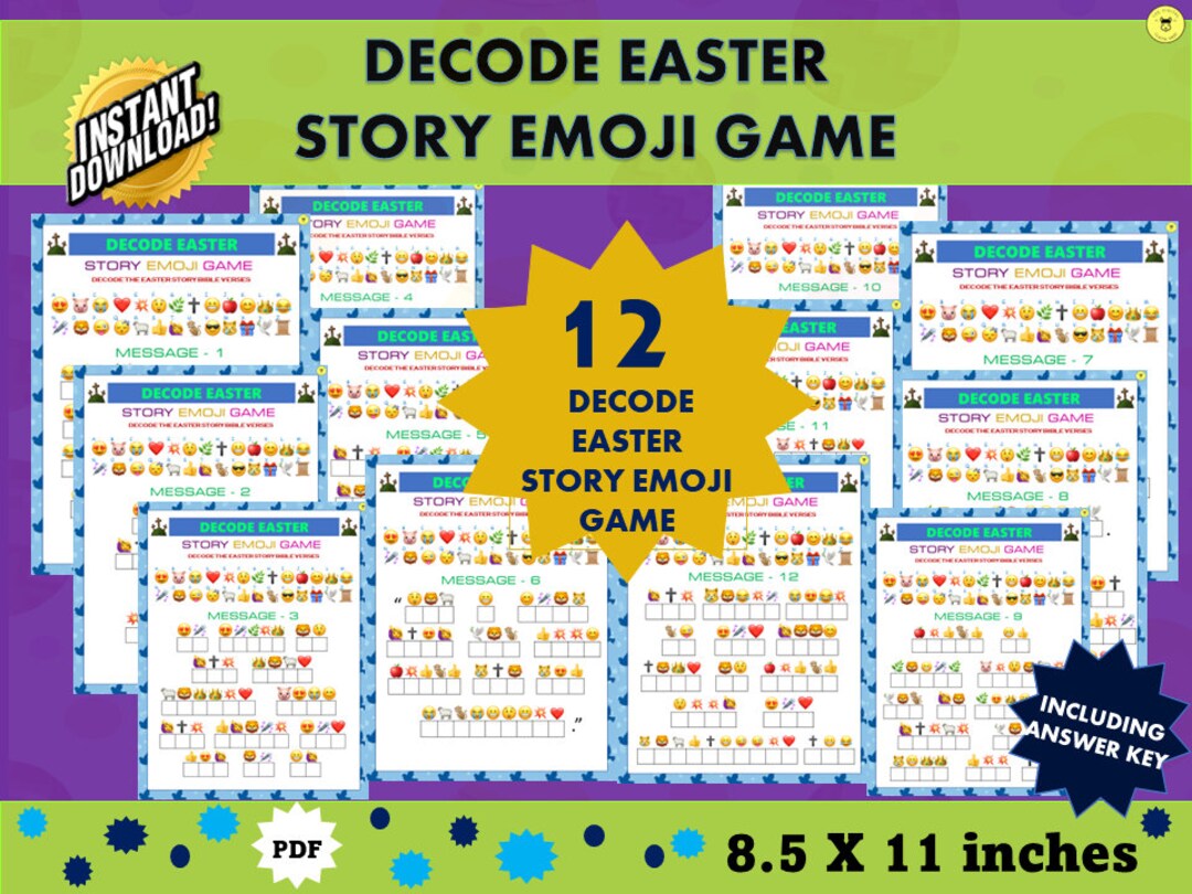 Bible Easter Emoji Game Decode the 12 Easter Bible Story Verses Using ...