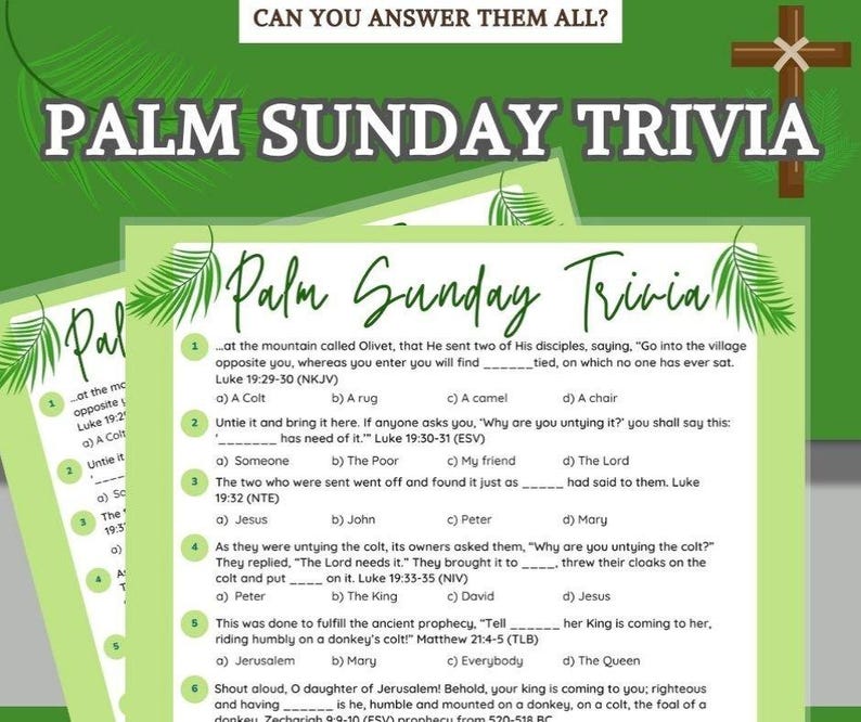 Palm Sunday Games Bundle: Church Activities for Kids & Adults ...