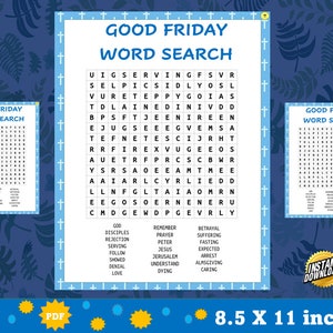 Good Friday Word Search |good Friday Activity Printable | Instant ...
