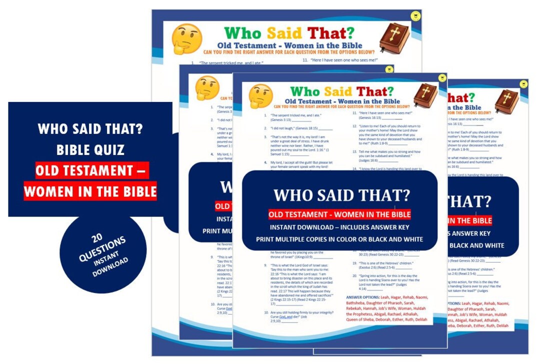 Old Testament Bible Quiz: Women's Edition (PDF Download) - Etsy