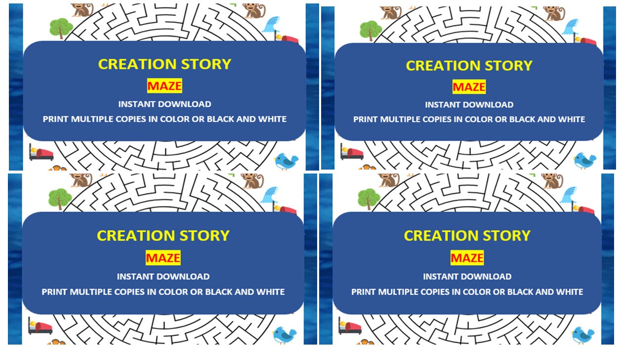 Creation Story Maze | Creation Story Maze Printable |fun Activity for ...