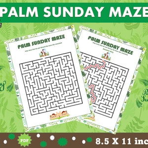 Palm Sunday Maze bible Palm Sunday Maze Game Printable Instant Download ...