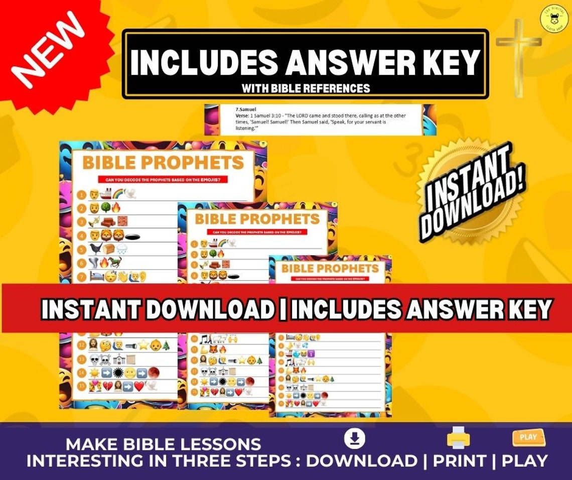 Bible Prophets Emoji Game: Church Study Quiz (instant Download) - Etsy