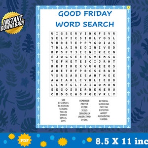 Good Friday Word Search |good Friday Activity Printable | Instant ...