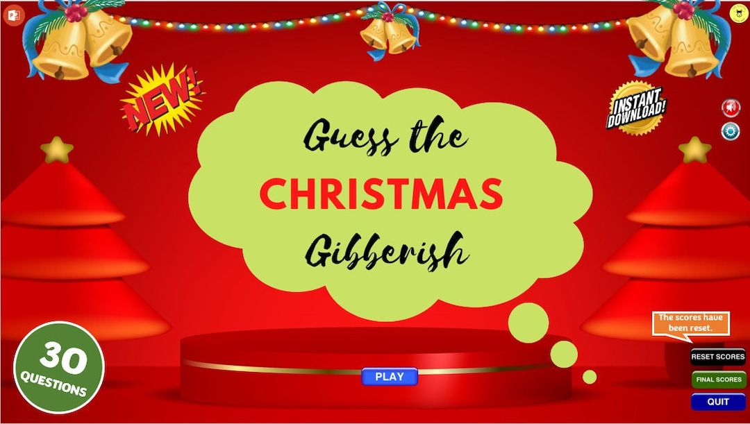 Christmas Gibberish Game: 30 Questions Powerpoint (instant Download) - Etsy