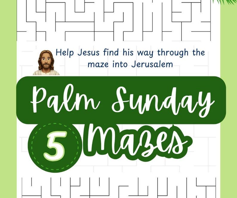 Palm Sunday Maze |bible Palm Sunday Maze Game Printable | Instant ...