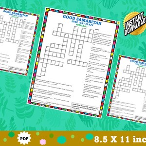 Good Samaritan Bible Crossword Puzzle: Church Activity (instant ...