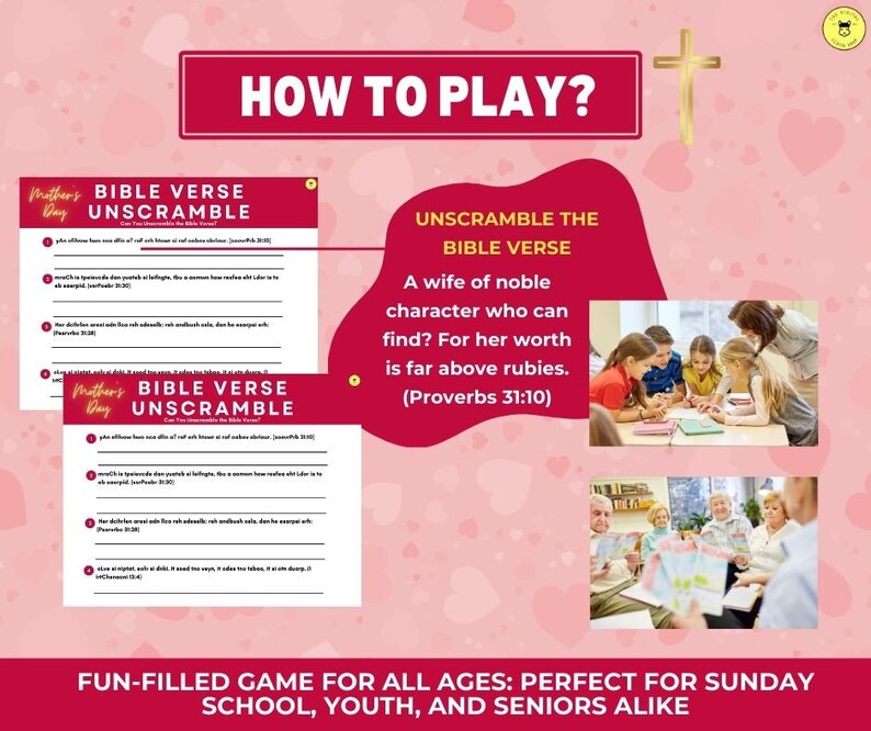 Mothers Day Bible Verse Unscramble Bible Games Mothers Day Game ...